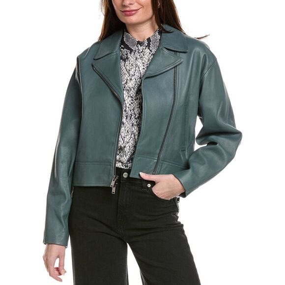 Theory | Jackets & Coats | Theory Womens Moto Jacket Blue | Poshmark